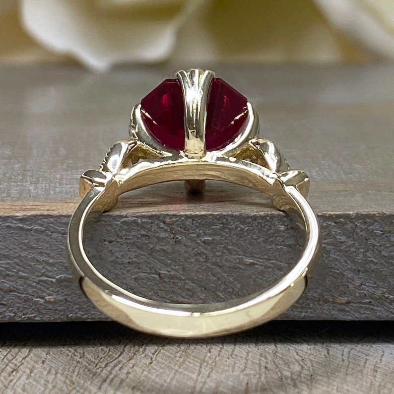 Asscher Cut Ruby Engagement Ring Ruby Asscher Cut Vintage - Etsy