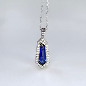 Kite Shaped Ruby Pendant Necklace 14K Solid Gold , Unique Long Ruby ...