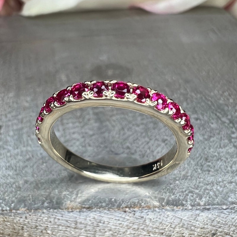 Ruby Wedding Band - Etsy