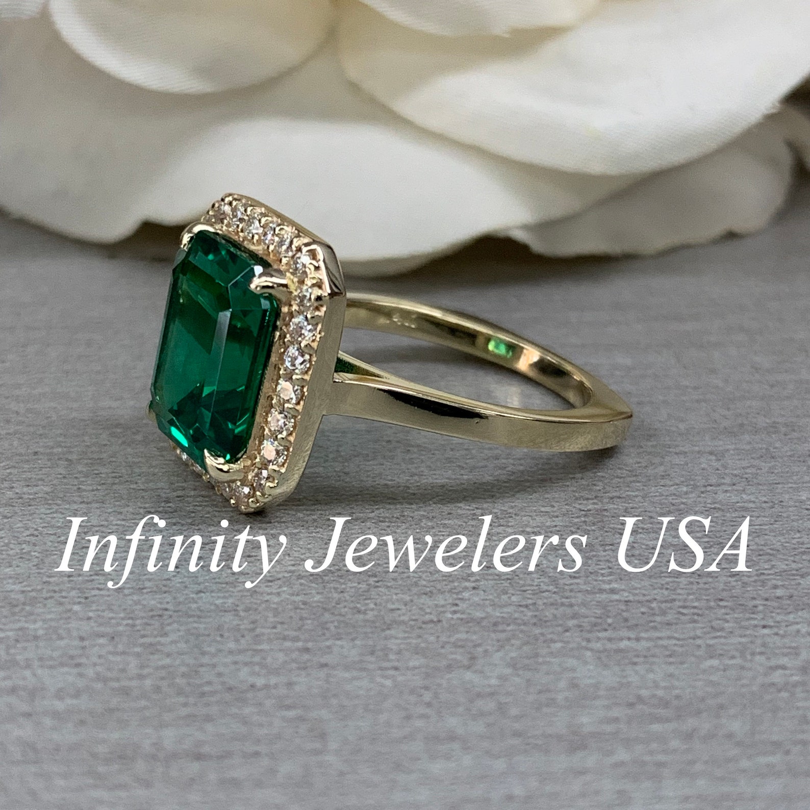 Emerald Engagement Ring Emerald Green Engagement Ring - Etsy