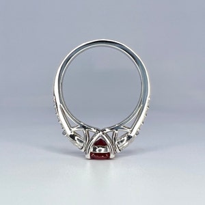 Ruby Engagement Ring 14K Solid Gold | Three Stone Ruby Ring | July Birthstone Jewelery | Unique ...