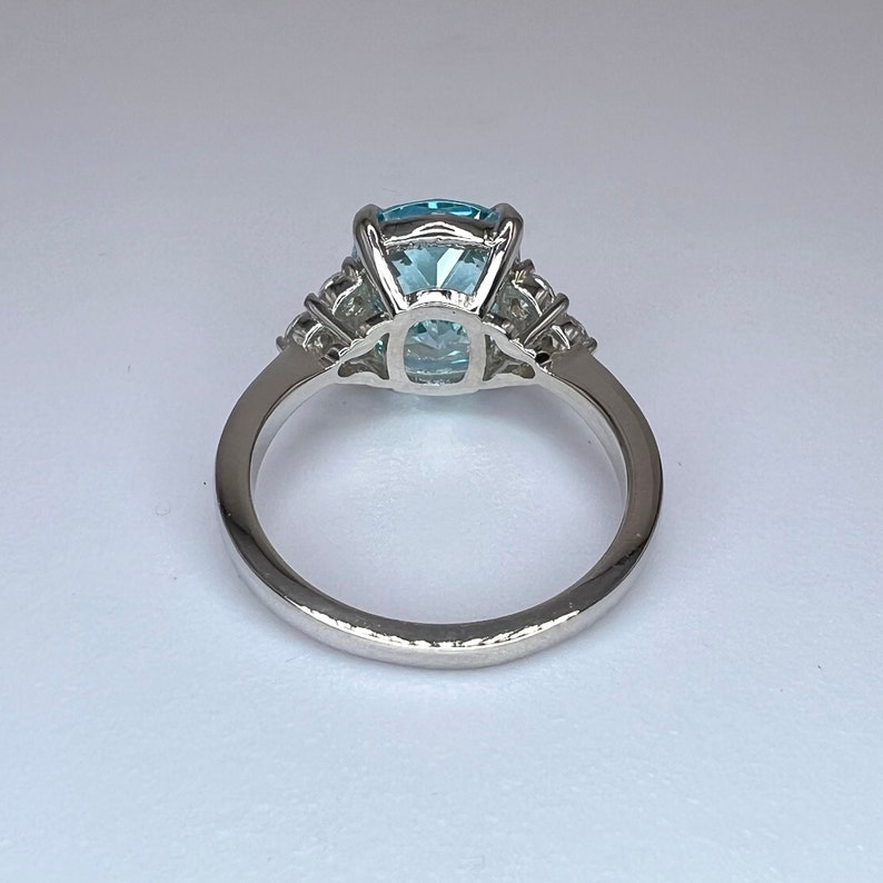 Aquamarine Cushion Cut Engagement Ring Aquamarine Elongated - Etsy
