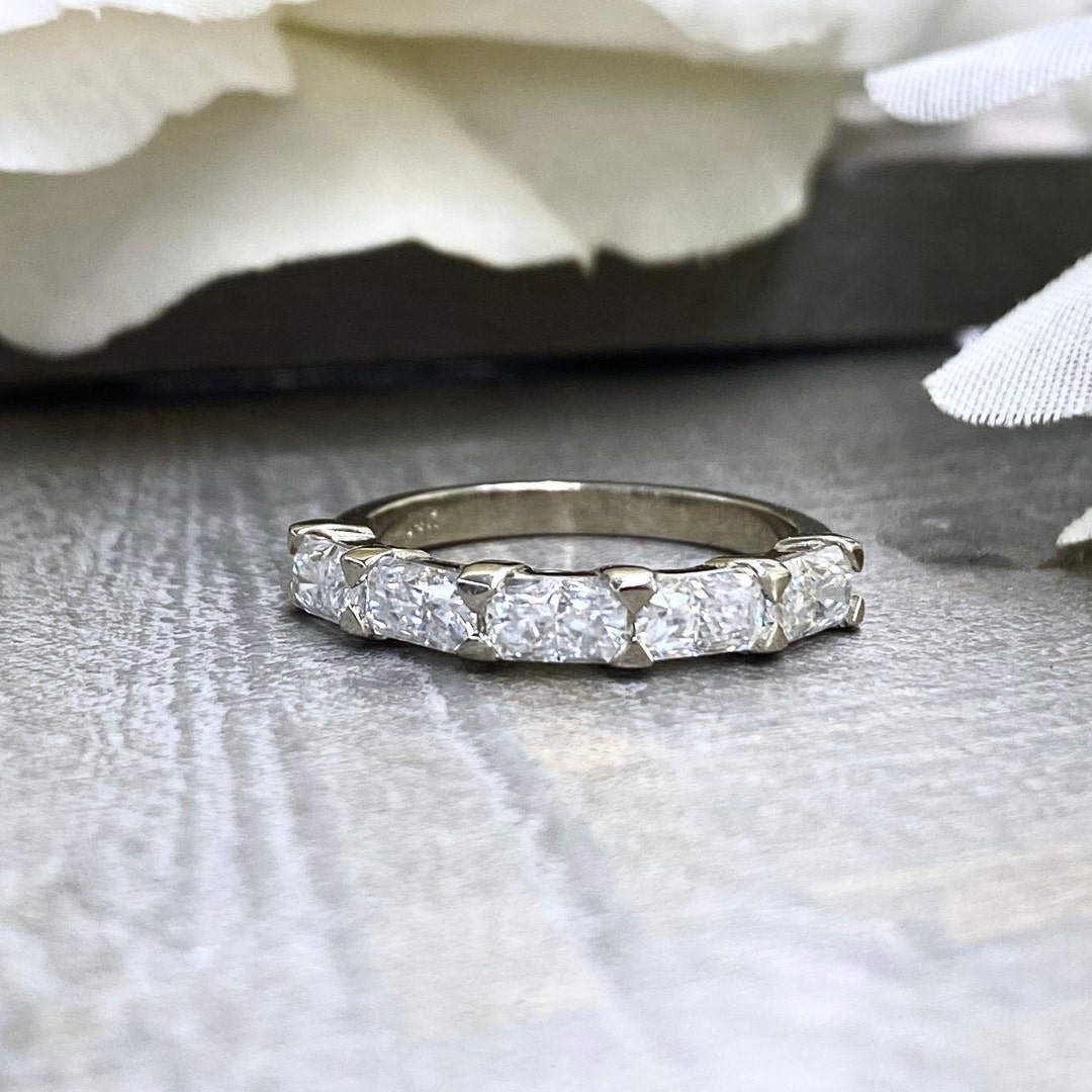 Lab Grown Diamond Stacking Wedding Band, Half Eternity Diamond Matching ...