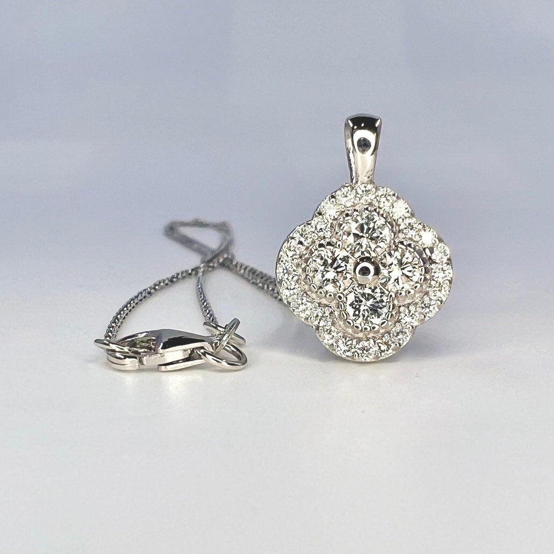 Lab Grown Diamond Pendant Necklace 14k Solid Gold, Lab Created Diamond ...