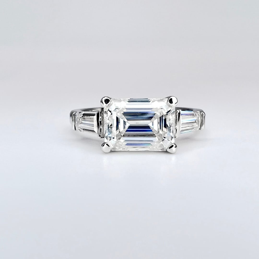 Lab Grown Diamond Engagement Ring | Emerald Cut Lab Created Diamond ...