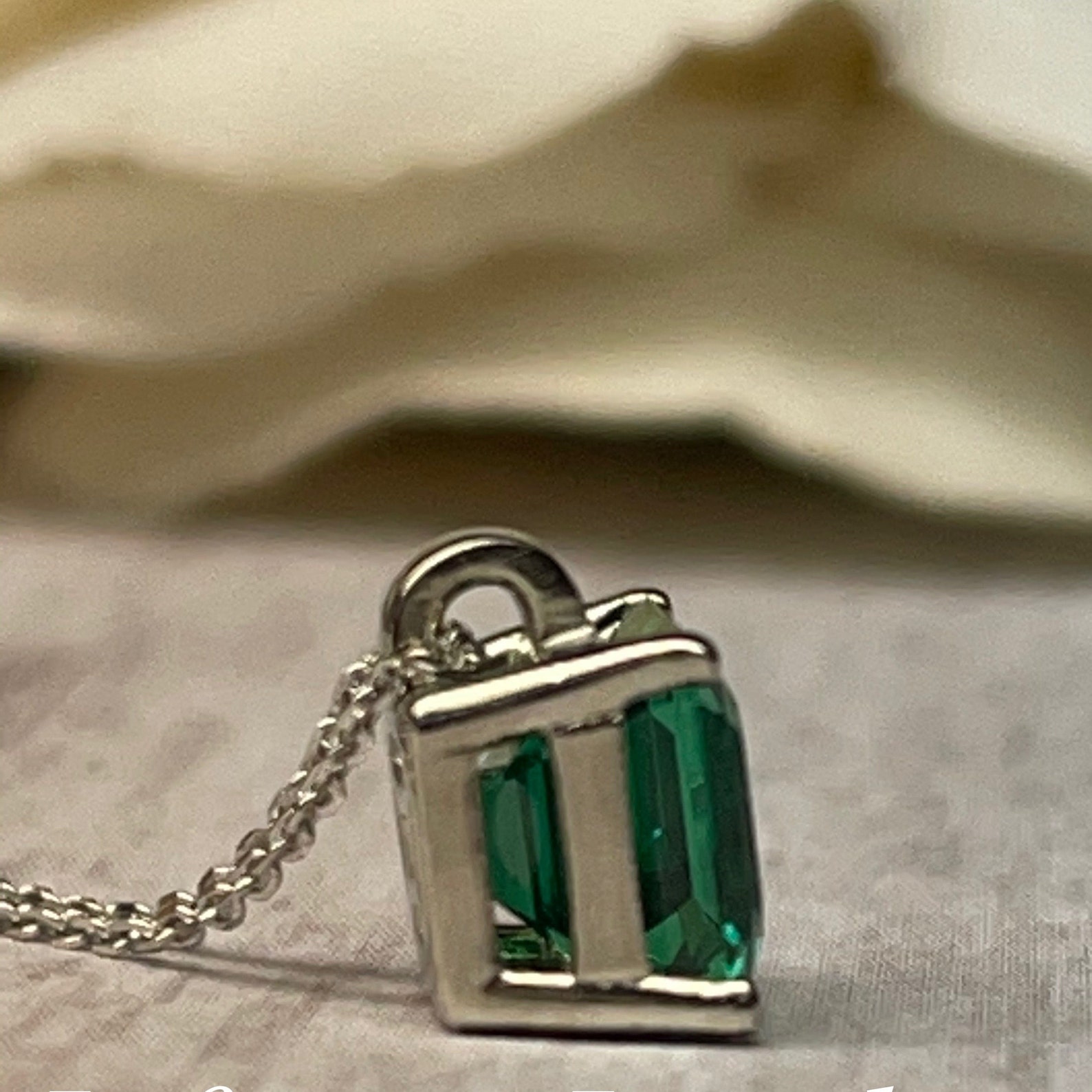 Asscher Cut Emerald Pendant Necklace Green Emerald Square - Etsy
