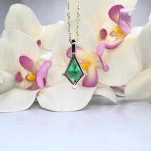 Ruby Kite Shape Pendant Necklace Solid 14K Yellow Gold, Ladies Ruby ...