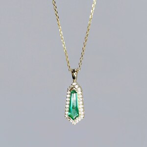 Kite Shaped Ruby Pendant Necklace 14K Solid Gold , Unique Long Ruby ...