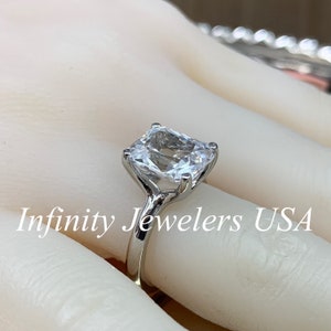 Radiant Cut Solitaire Engagement Ring / Radiant Cut Moissanite ...