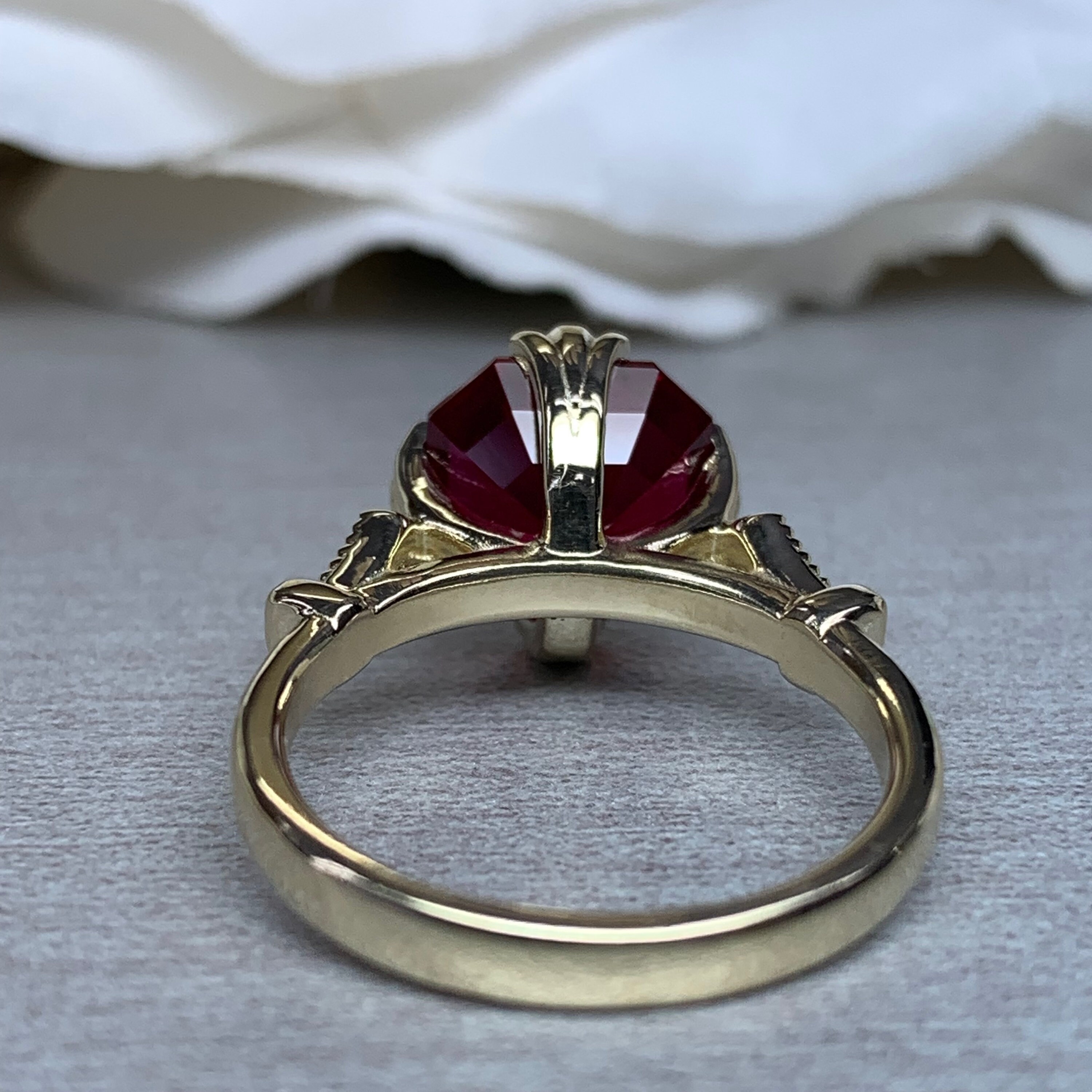 Asscher Cut Ruby Engagement Ring Ruby Asscher Cut Vintage | Etsy