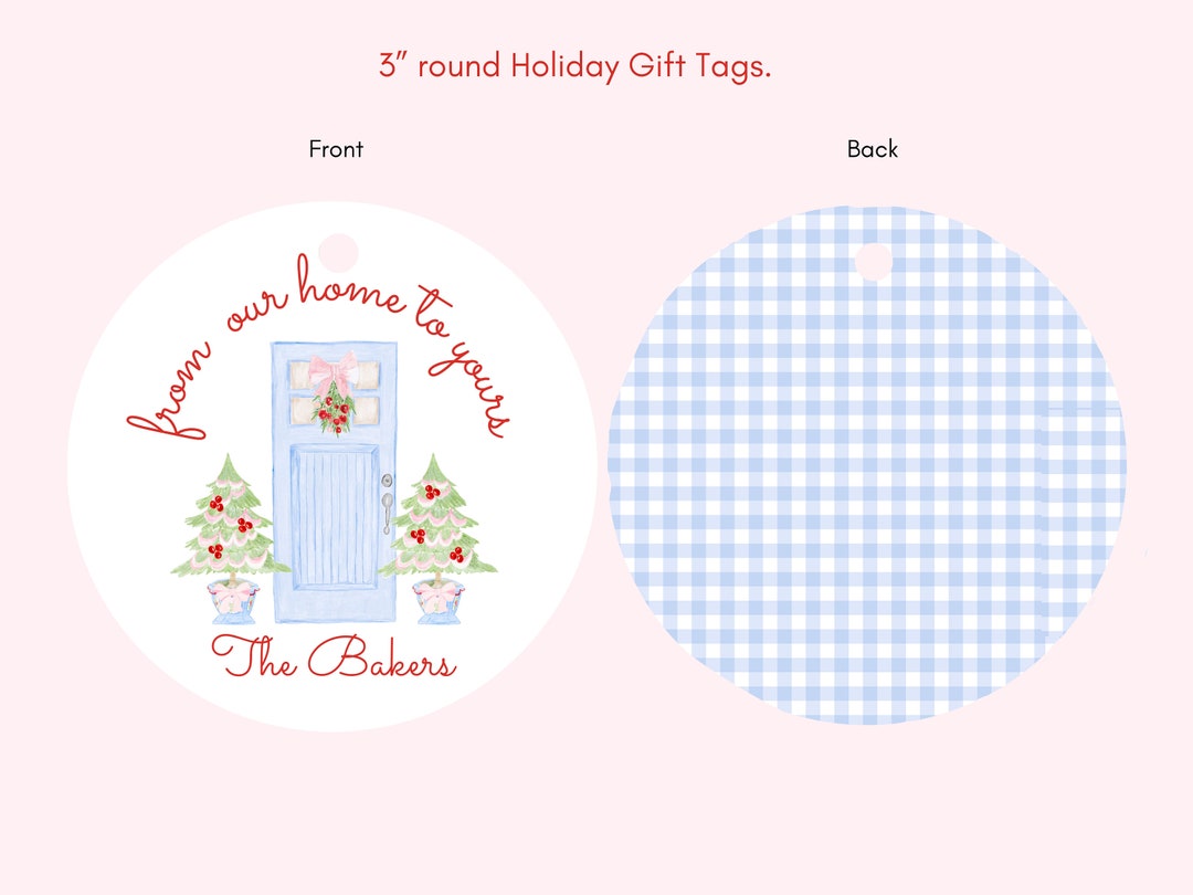 Round Christmas Gift Tag Personalized Circle Holiday Hang Tag From Our ...