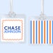 School Bag Tag Laminated Blue and Orange Bag Tag Personalized Backpack ...