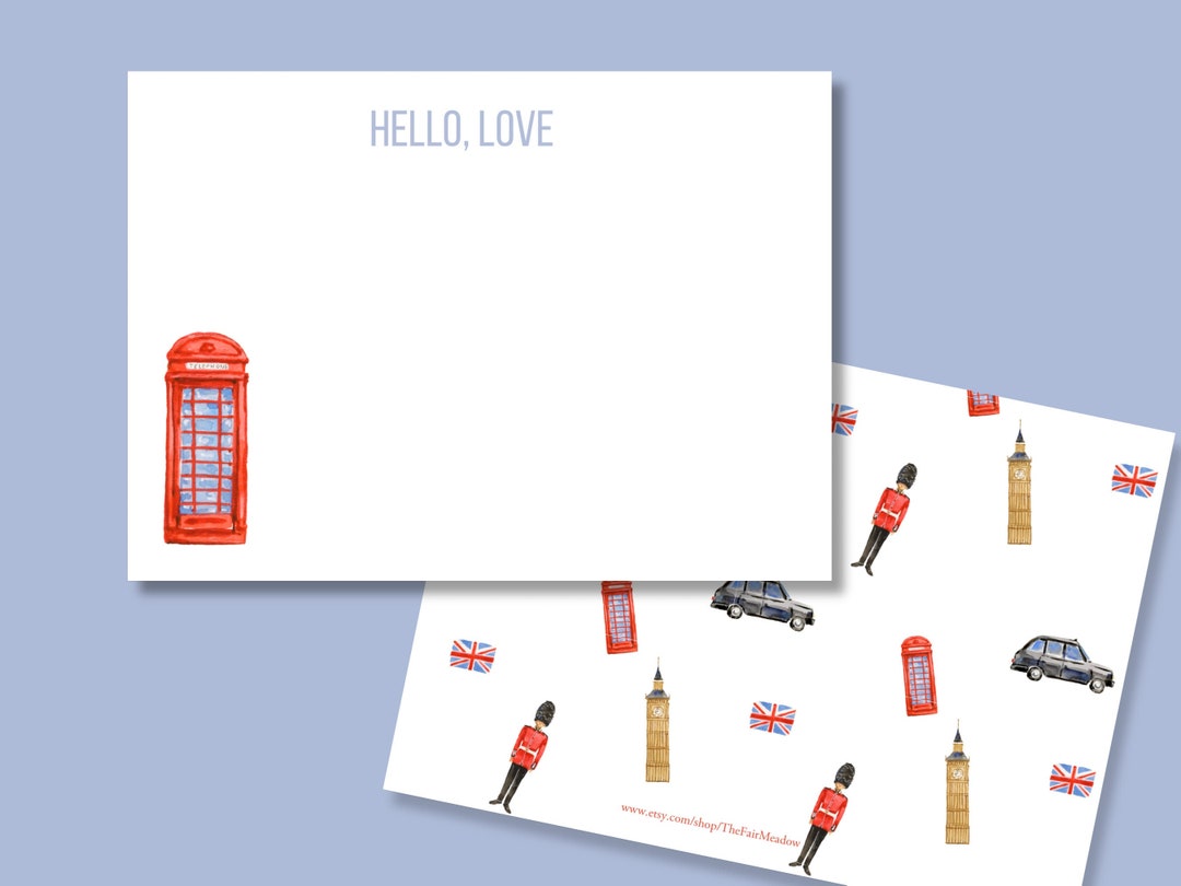 London Stationery British Note Cards Personalized With Your Name or ...
