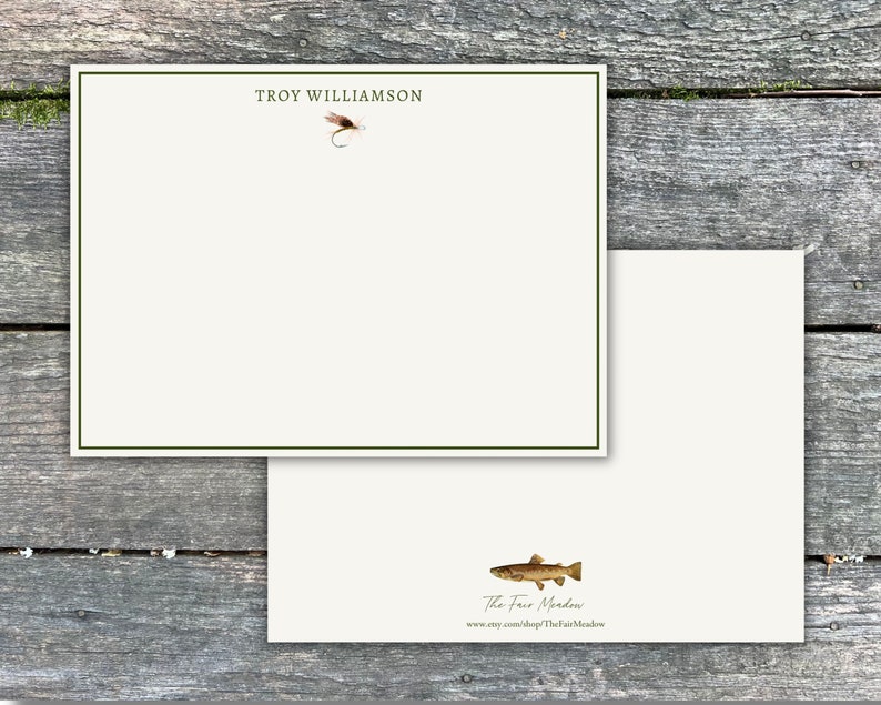 Fly Fishing Notecards for Men/boys Personalized Stationery Fly and ...