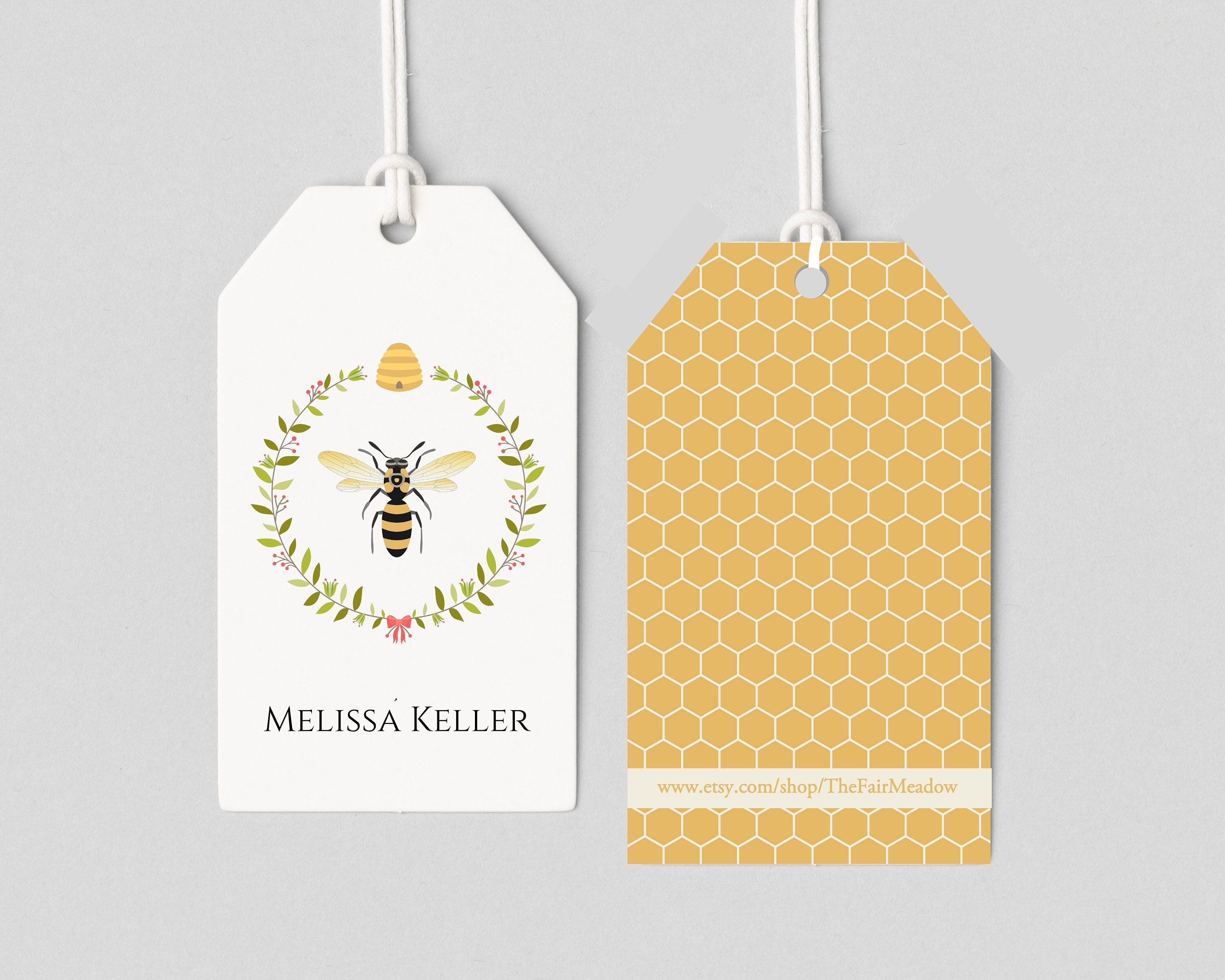 Bee Gift Tag Personalized Honeybee Hang Tag Beehive Gift Tag With ...