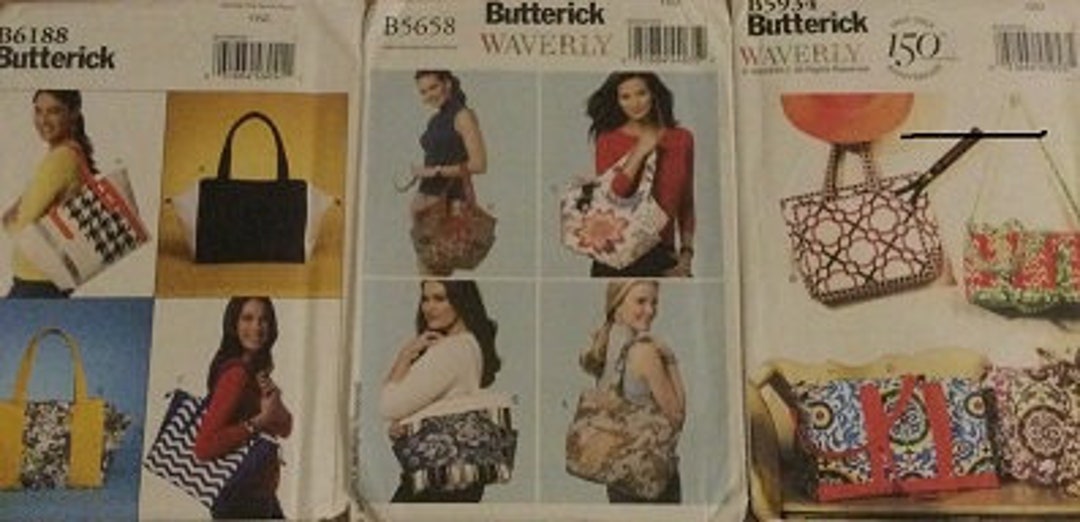 Butterick Purses, Tote Bags, Duffle Bags Sewing Patterns (B6188, B5658 ...