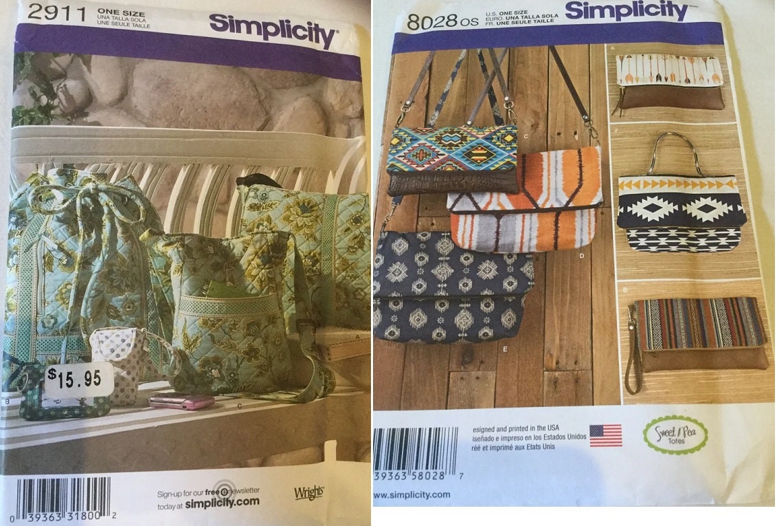 Simplicity Bags & Purses Sewing Patterns (8028, 2911) - Etsy