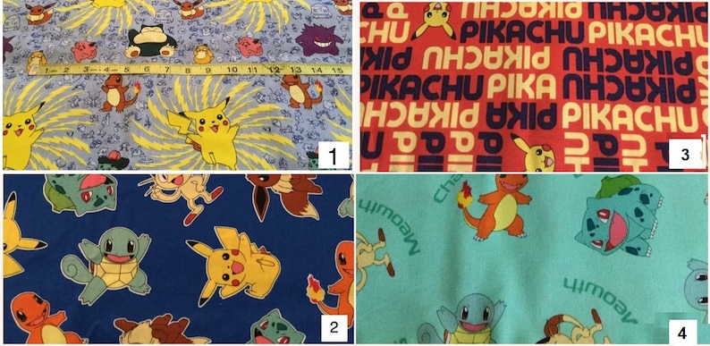 Rare Pokemon Fabric BTY - 4 Patterns - Etsy