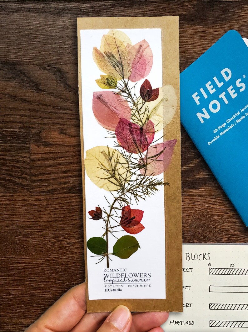 Peach & Pastel Pink Pressed Flower Bookmark Set of 2 REAL - Etsy