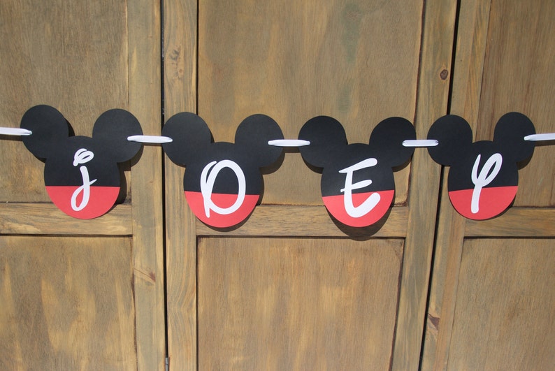 Mickey Mouse Banner, Disney Banner, Bunting, Mickey Mouse Birthday ...