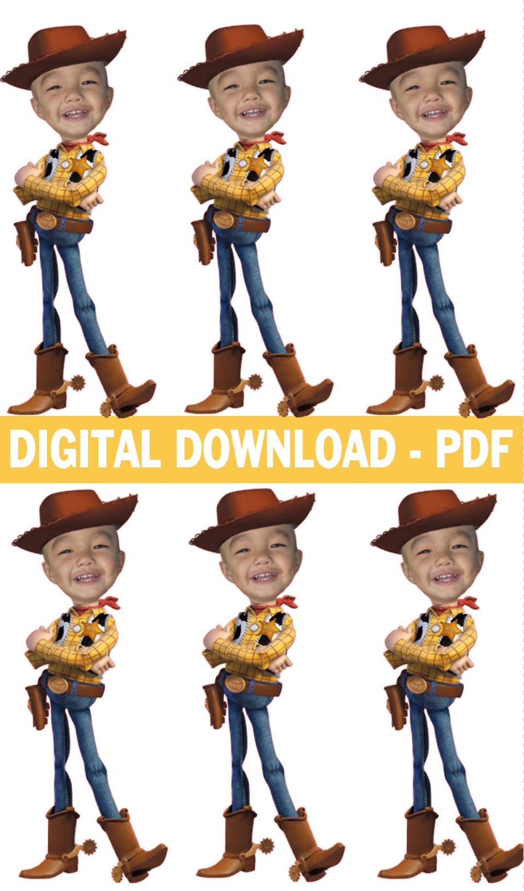 DIGITAL DOWNLOAD, Toy Story Custom Woody Face Photo, Birthday Party ...