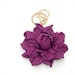 Bag Charm Leather Flower Rose Purple-violet Rose Bag Clip - Etsy