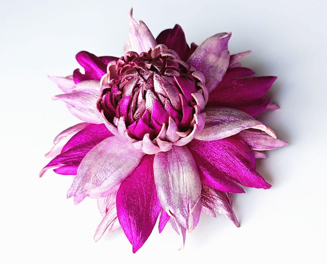 Exclusive Metallic Fuchsia-pink Leather Dahlia Bag Charm, Hot Pink ...