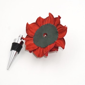 Flower Wine Bottle Stopper REAL Leather Rose, Best Gift Ever for Wine ...