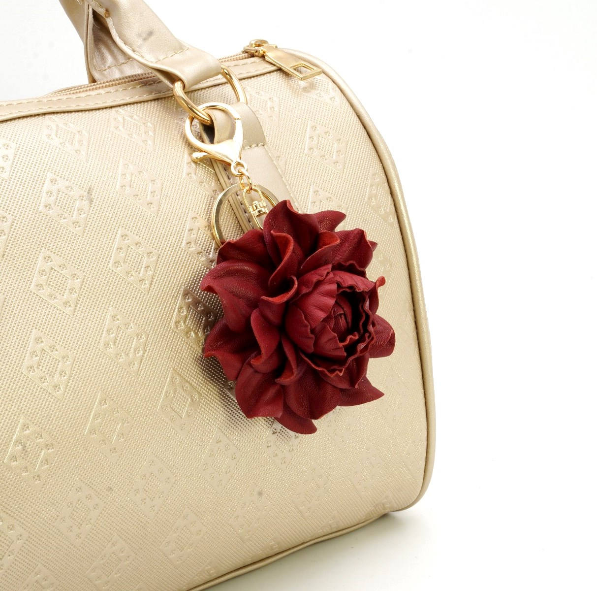 Handmade Leather Rose Brooch: Old Dusty Rose Bag Charm - Etsy