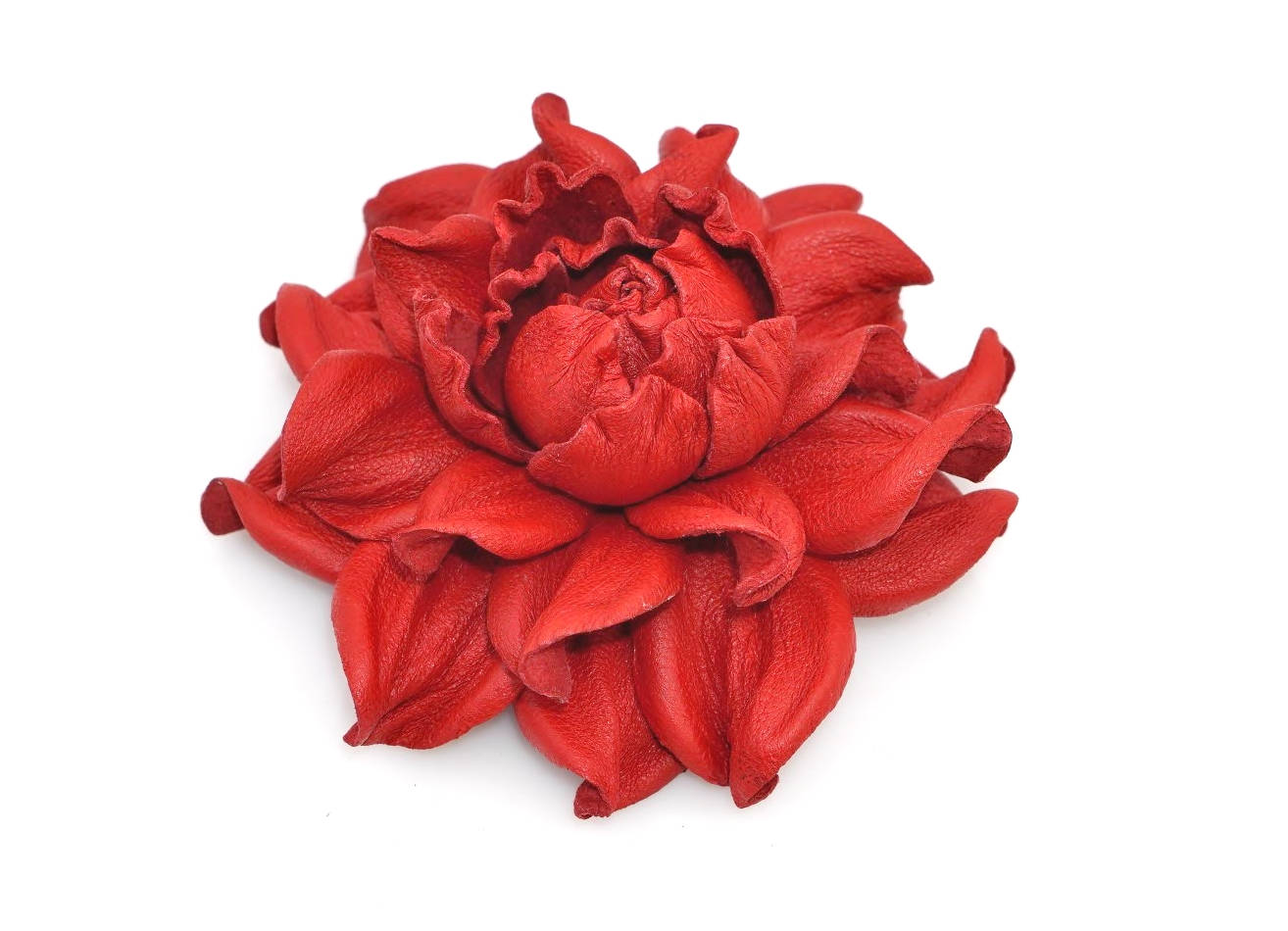 Genuine Red Leather Flower Bag Charm 3 Bright Red Rose - Etsy