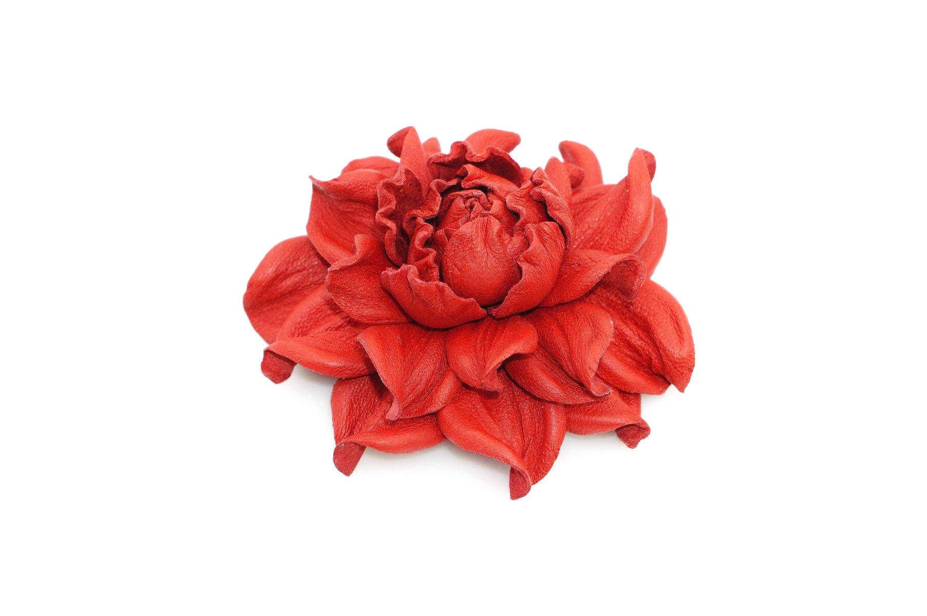 Genuine Red Leather Flower Bag Charm 3 Bright Red Rose - Etsy