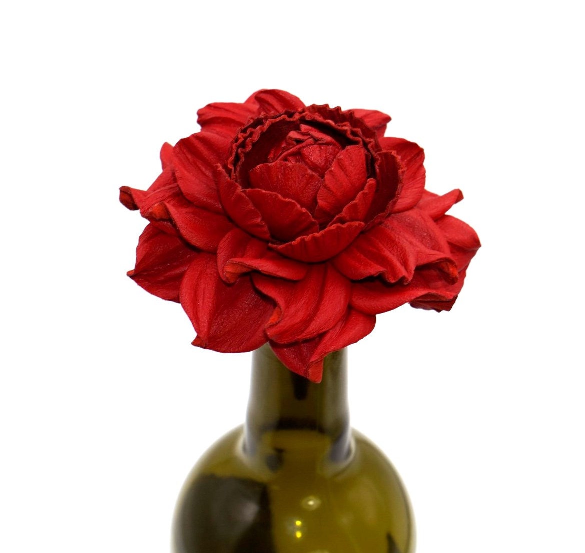 Flower Wine Bottle Stopper REAL Leather Rose Best Gift Ever - Etsy