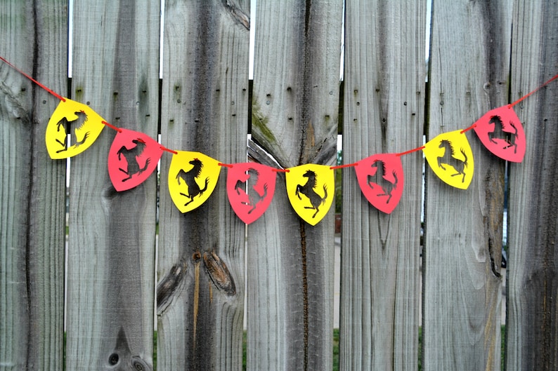 Ferrari Banner, Ferrari Laser Cut Banner, Ferrari Birthday Banner ...