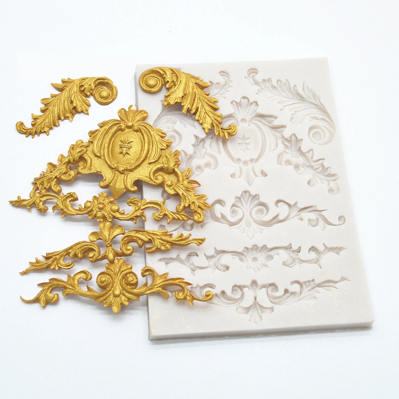 Royal Border Baroque Fancy Fondant Chocolate Cupcake Topper - Etsy