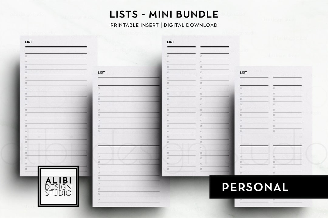 Personal, List to Do List Wishlist Grocery List Task List Get It Done ...