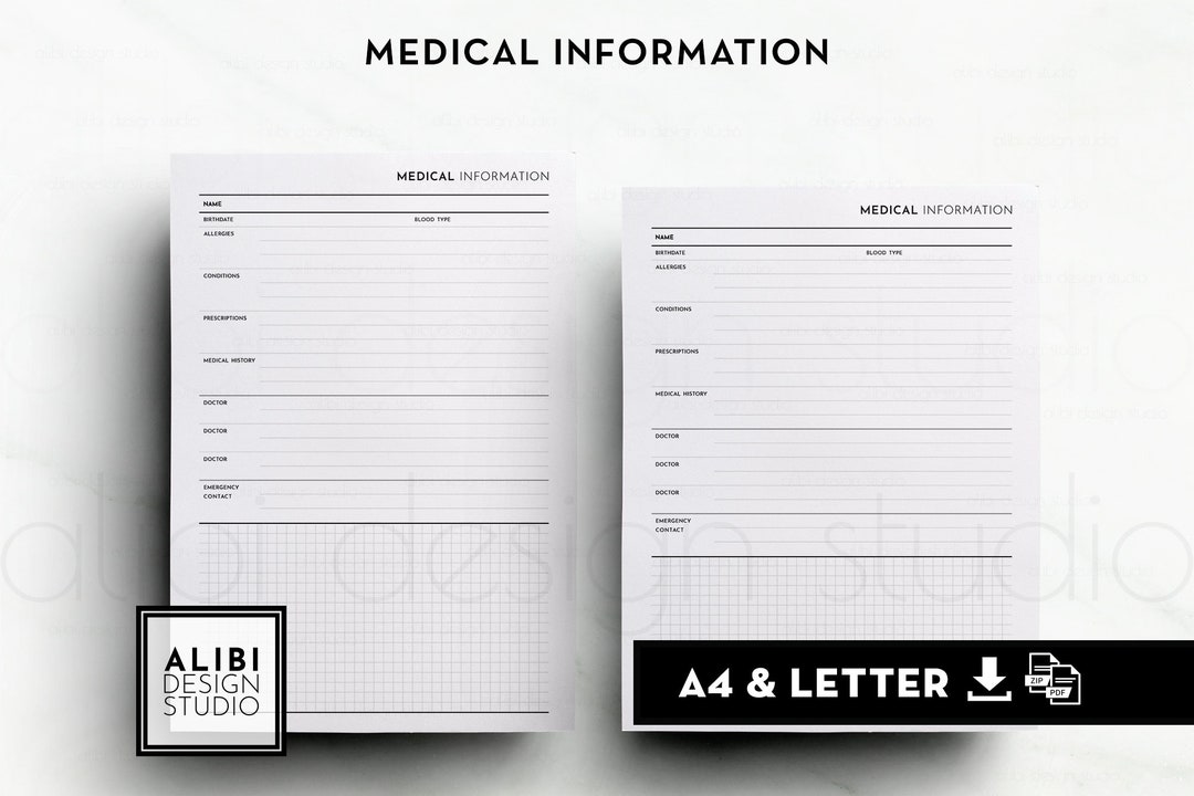 A4 Letter Medical Information Medical Overview Medical History Doctor ...