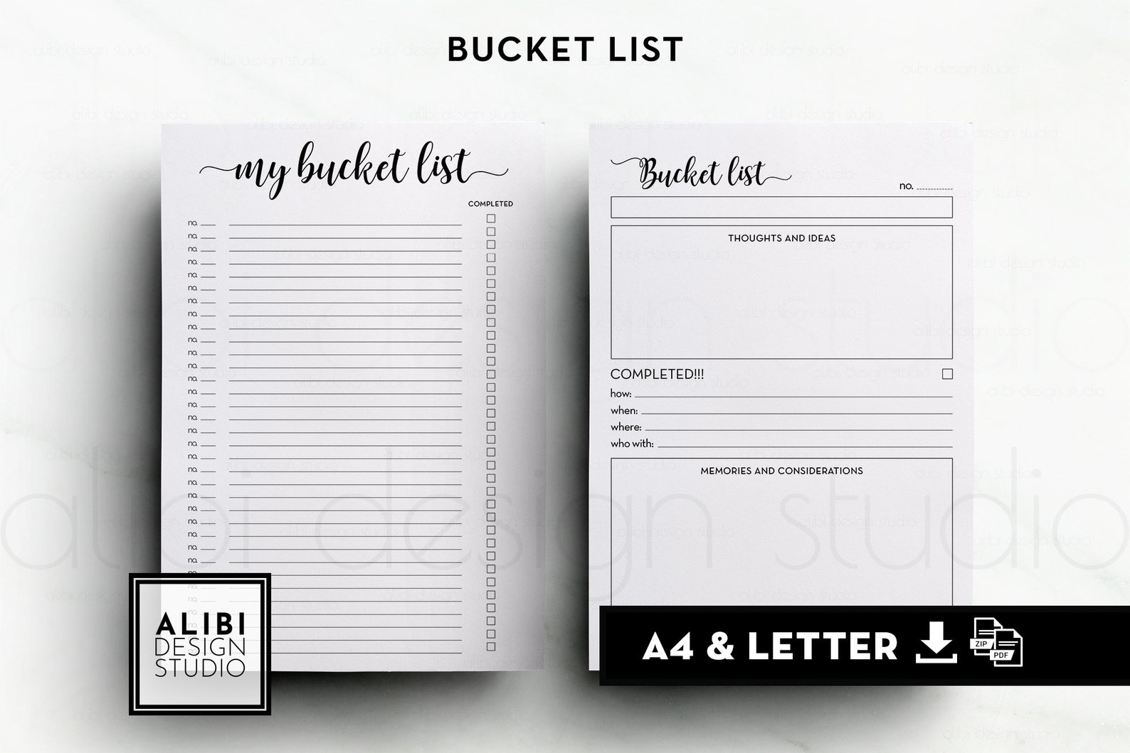 A4 US Letter Bucket List Wishlist Bucket List Journal To | Etsy