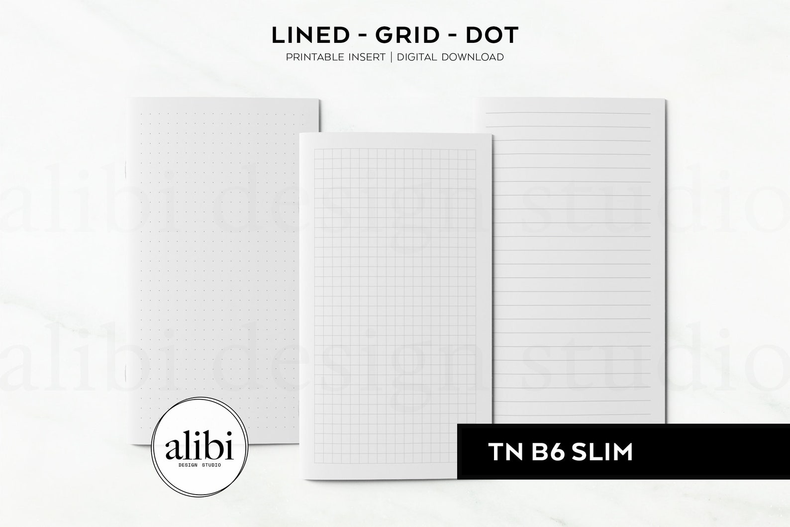 B6 SLIM TN Grid Paper Dot Grid Lined Paper Printables Travelers ...
