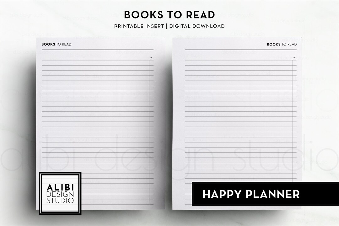 Happy Planner Books to Read Book List Reading List Tracker Reading ...