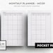 Pocket Plus Monthly Planner Undated Calendar Pocket XL Printable ...