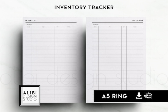 A5 Inventory Tracker Inventory List A5 Printable Planner - Etsy