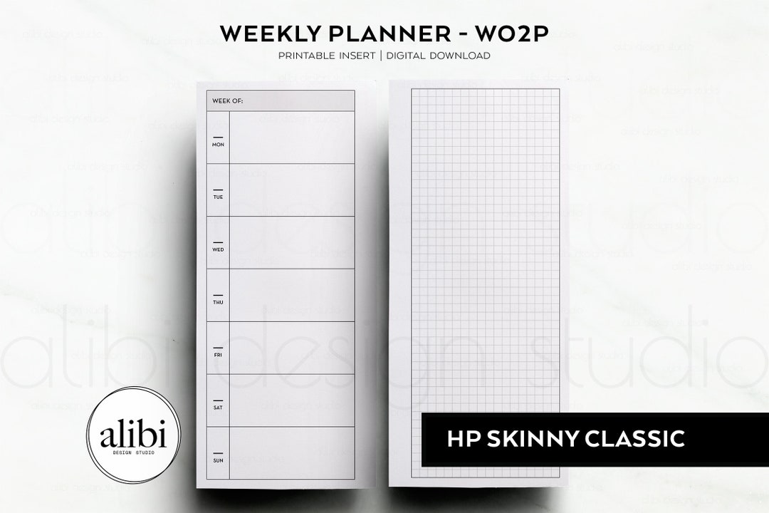Skinny Classic Happy Planner Weekly Planner Week on 2 Pages Grid Paper ...