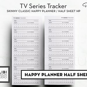 Skinny Classic Happy Planner TV Show Tracker Episode Tracker HP Half ...
