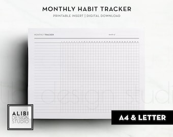 30 OR 31 Day Monthly Printable Habit Tracker 8x10.5 Inch PDF - Etsy