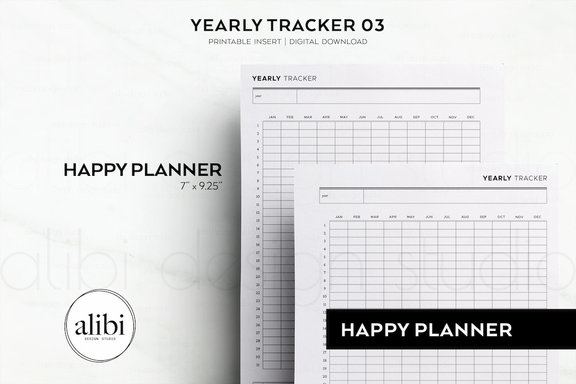 Happy Planner Year Tracker Habit Tracker Yearly Overview Mood Tracker ...
