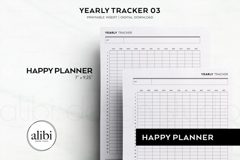 Happy Planner Year Tracker Habit Tracker Yearly Overview Mood Tracker ...