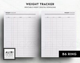Weight Loss Tracker Printable Planner Inserts. Body - Etsy