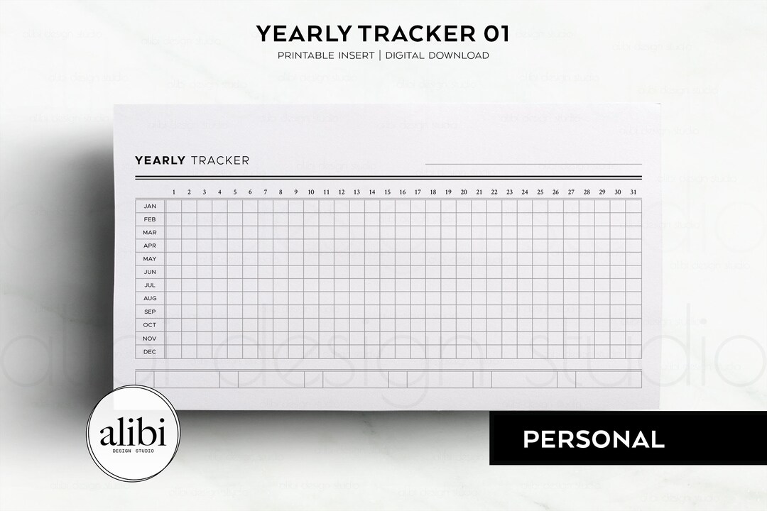 Personal Year Tracker Habit Tracker Yearly Overview Mood Tracker Period ...