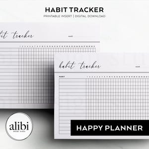 Happy Planner Habit Tracker Monthly Planner HP Classic Printable ...