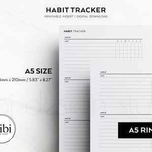A5 Habit Tracker Weekly Planner Routine Tracker Skincare A5 Printable Planner Inserts - Etsy